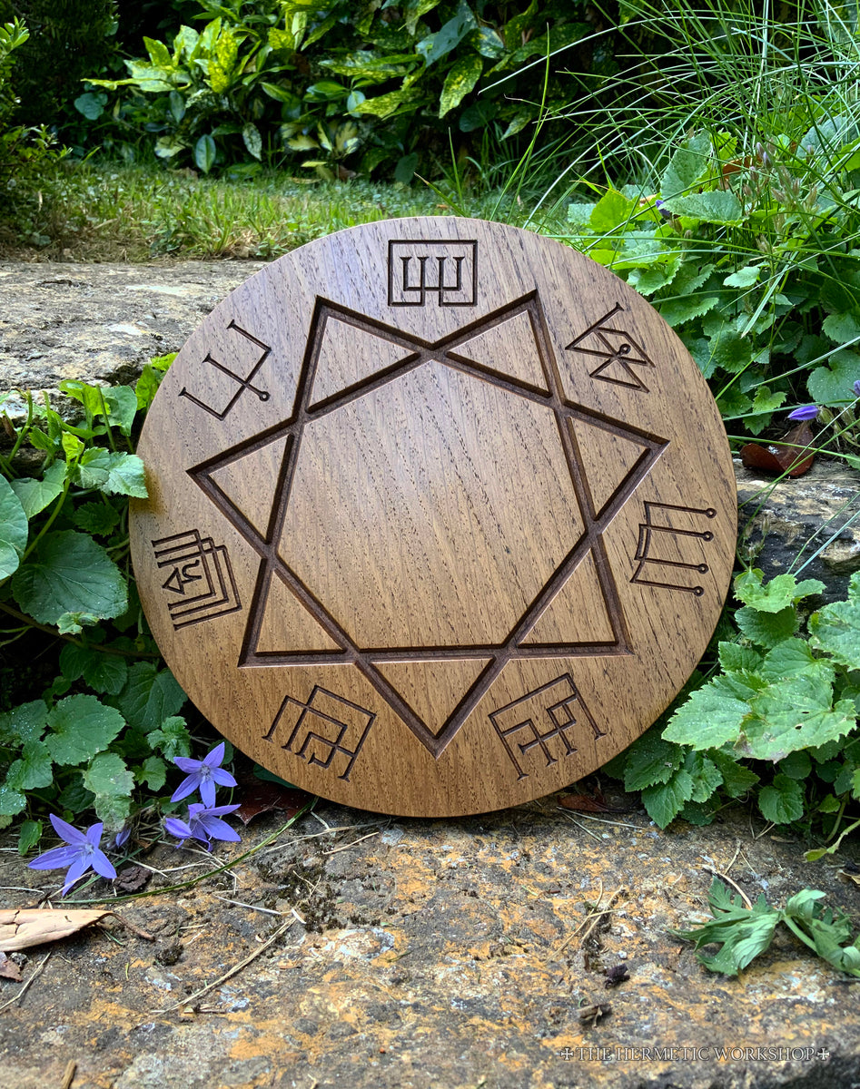 OLYMPIC SPIRITS BOARD // Arbatel Table of Practice - Carved in Solid O ...