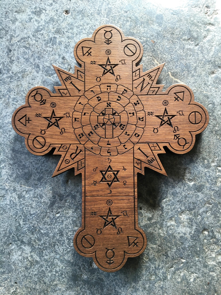 Large ROSE CROSS - Carved in Solid Oak – The Hermetic Workshop