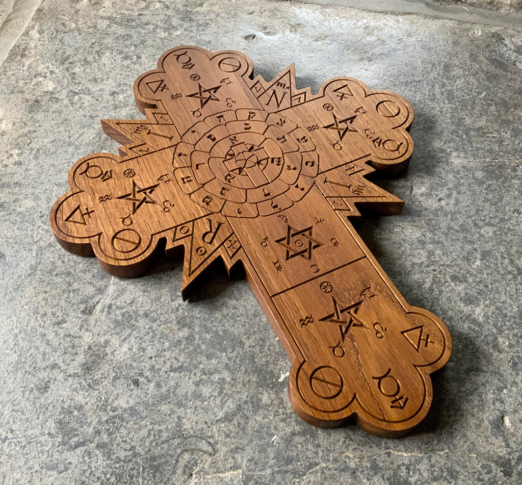Large ROSE CROSS - Carved in Solid Oak – The Hermetic Workshop