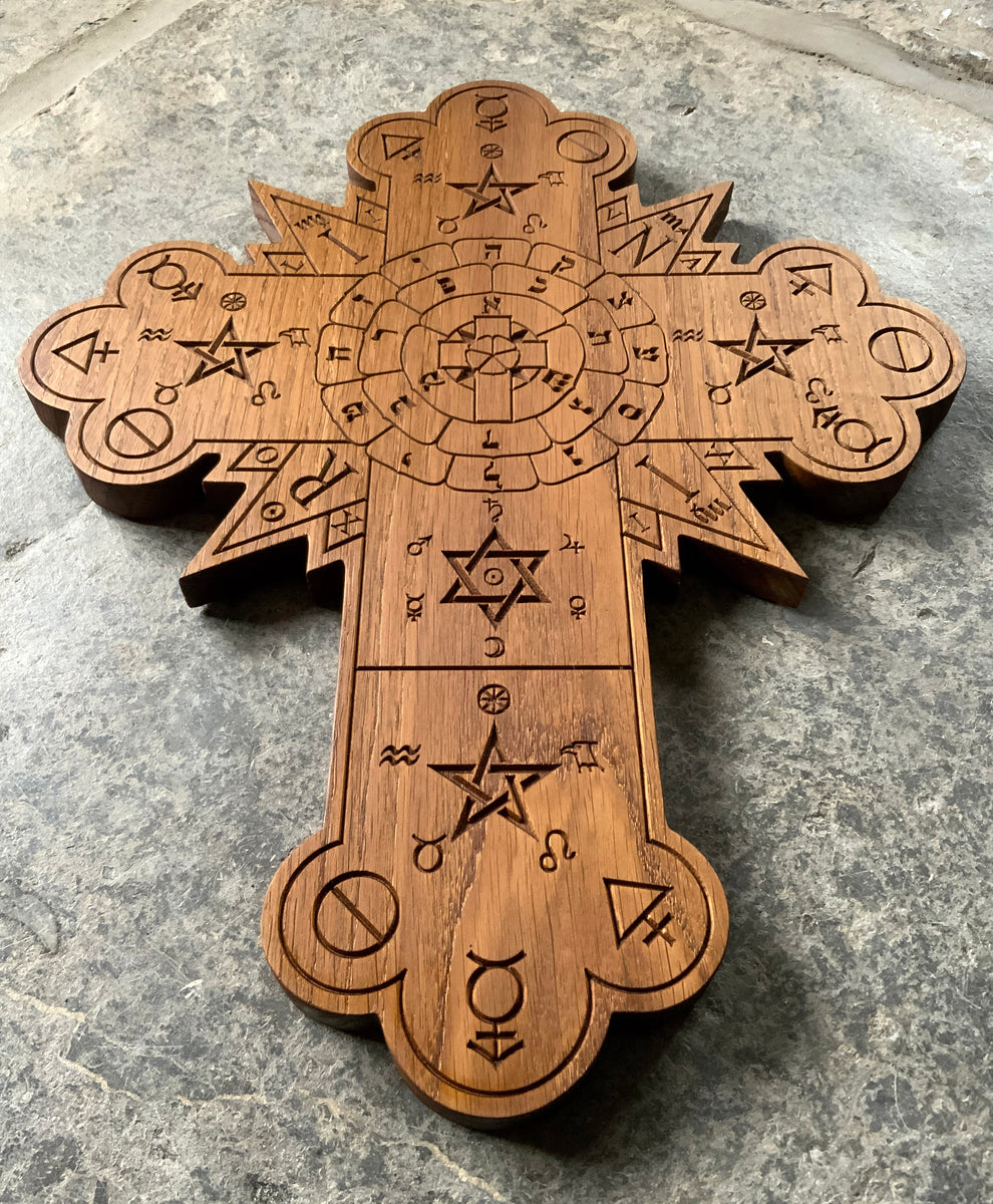 Large ROSE CROSS - Carved in Solid Oak – The Hermetic Workshop