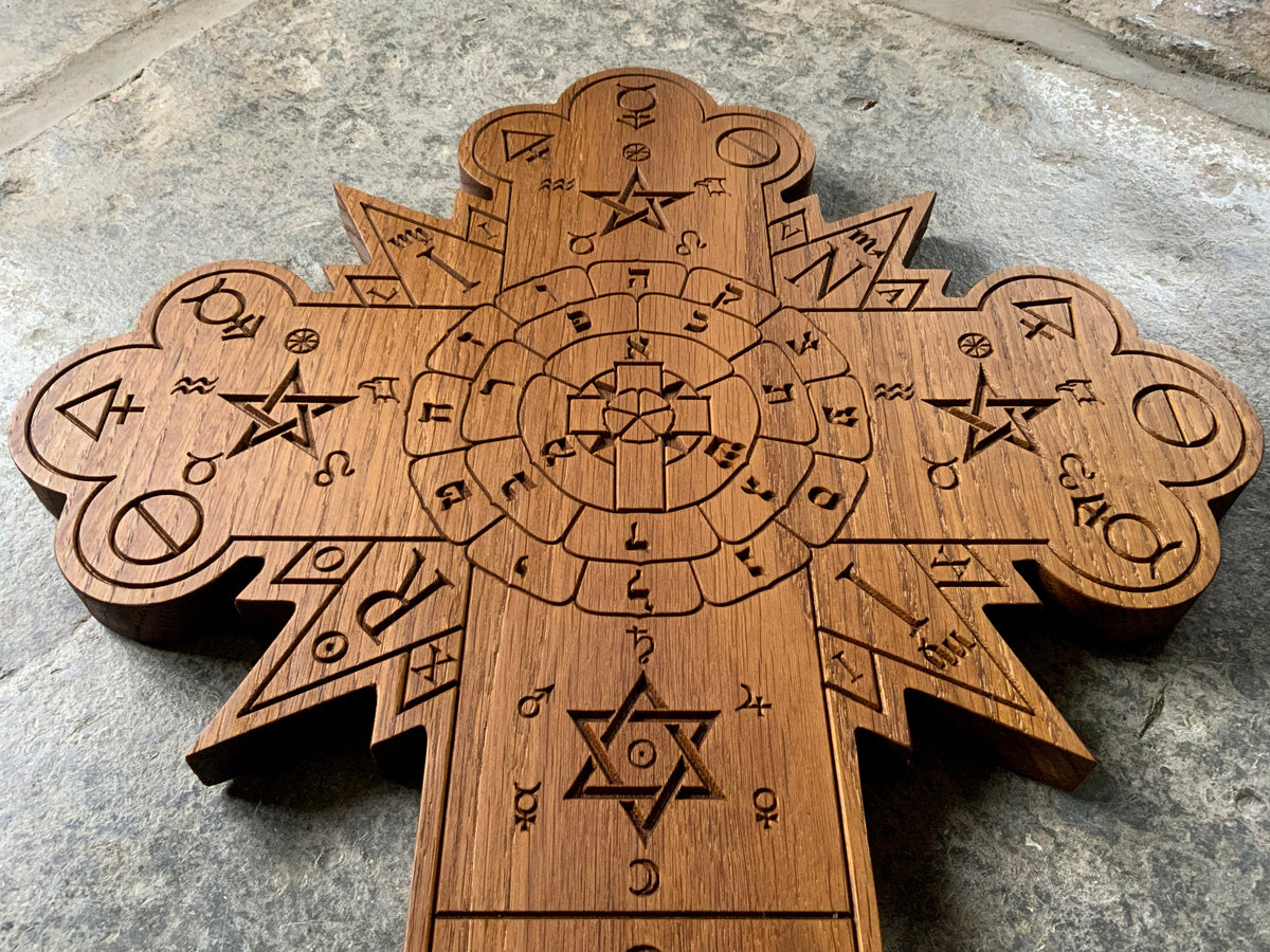 Large ROSE CROSS - Carved in Solid Oak – The Hermetic Workshop